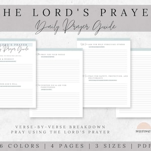 Printable Prayer Journal, the Lord's Prayer Guide, Printable Daily ...