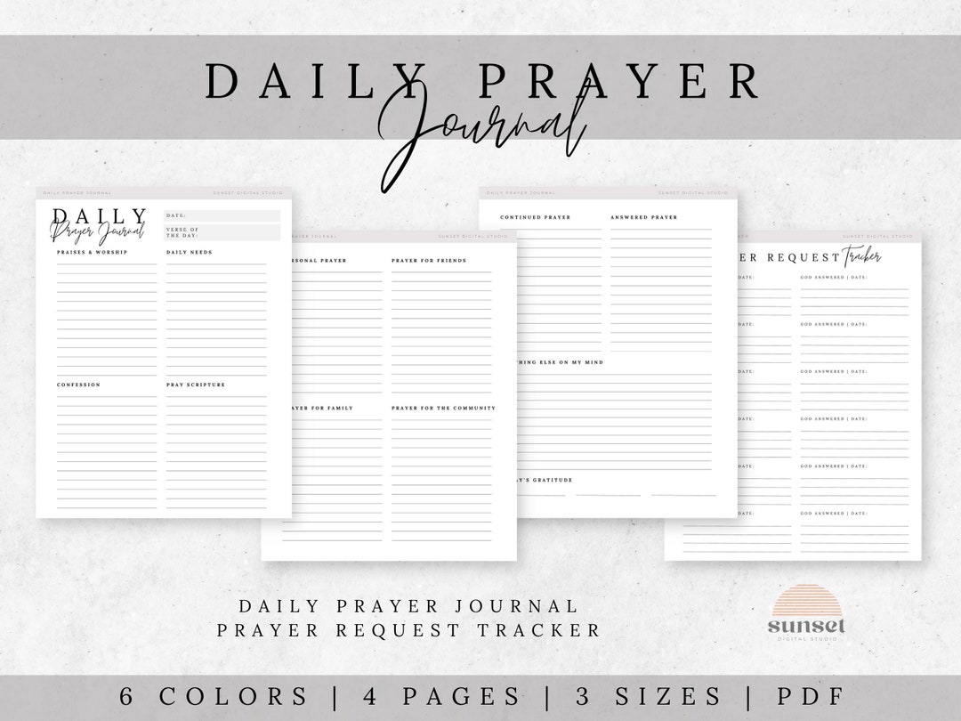 Daily Prayer Journal, Printable Christian Prayer Journal, Prayer ...