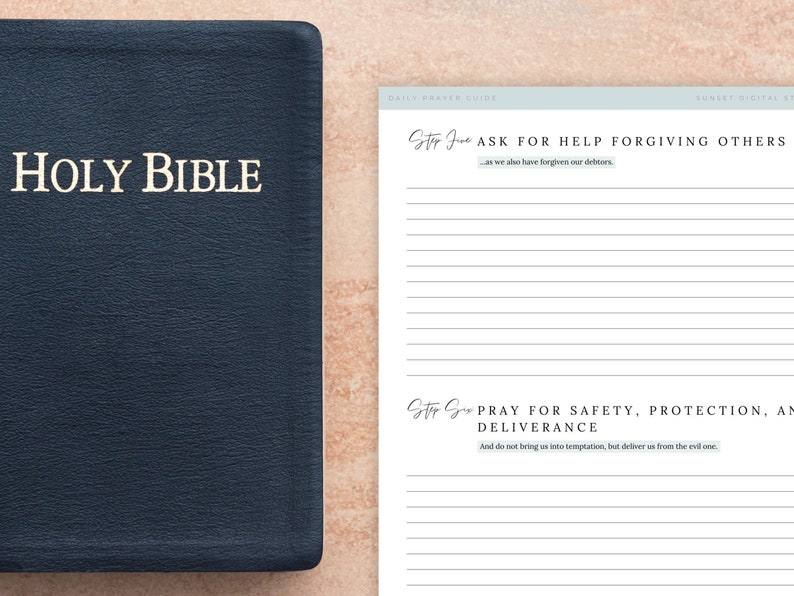 Printable Prayer Journal, the Lord's Prayer Guide, Printable Daily ...