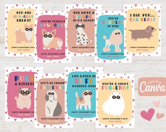 Instant Download Puppy Printable Valentine's Day Cards Dog Valentine ...
