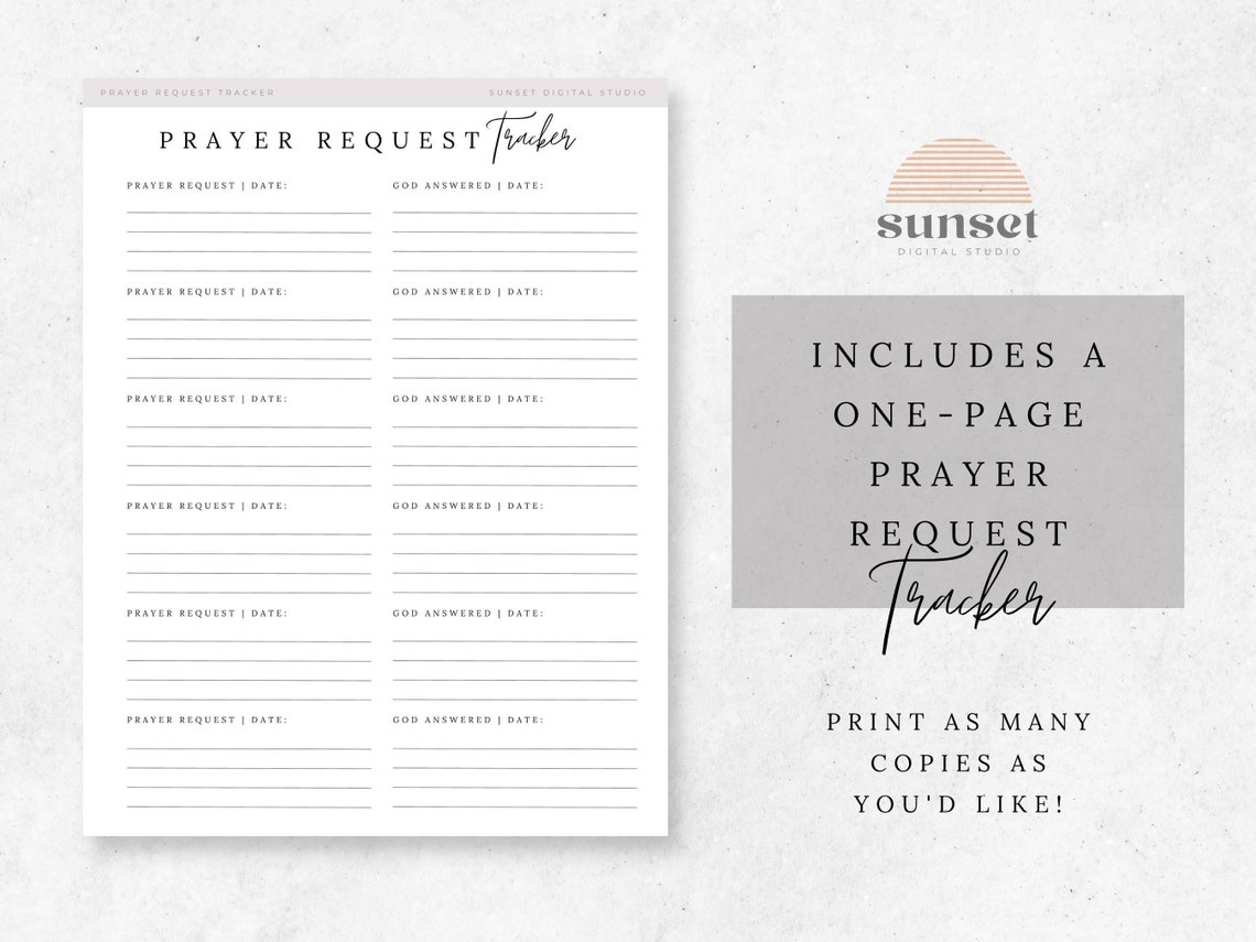 Daily Prayer Journal, Printable Christian Prayer Journal, Prayer ...