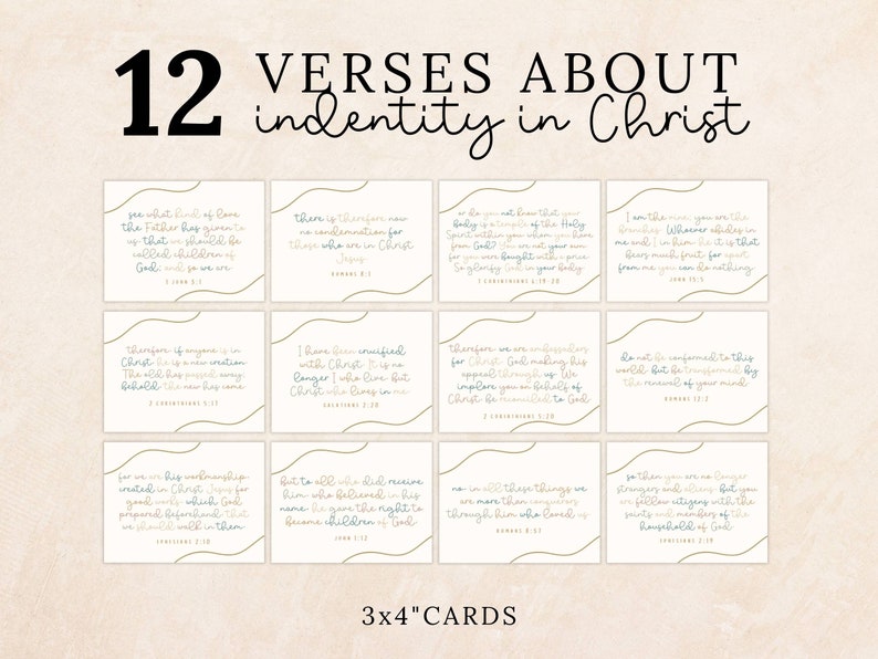 60 Printable Bible Verse Cards, Scripture Memorization Card Bundle ...