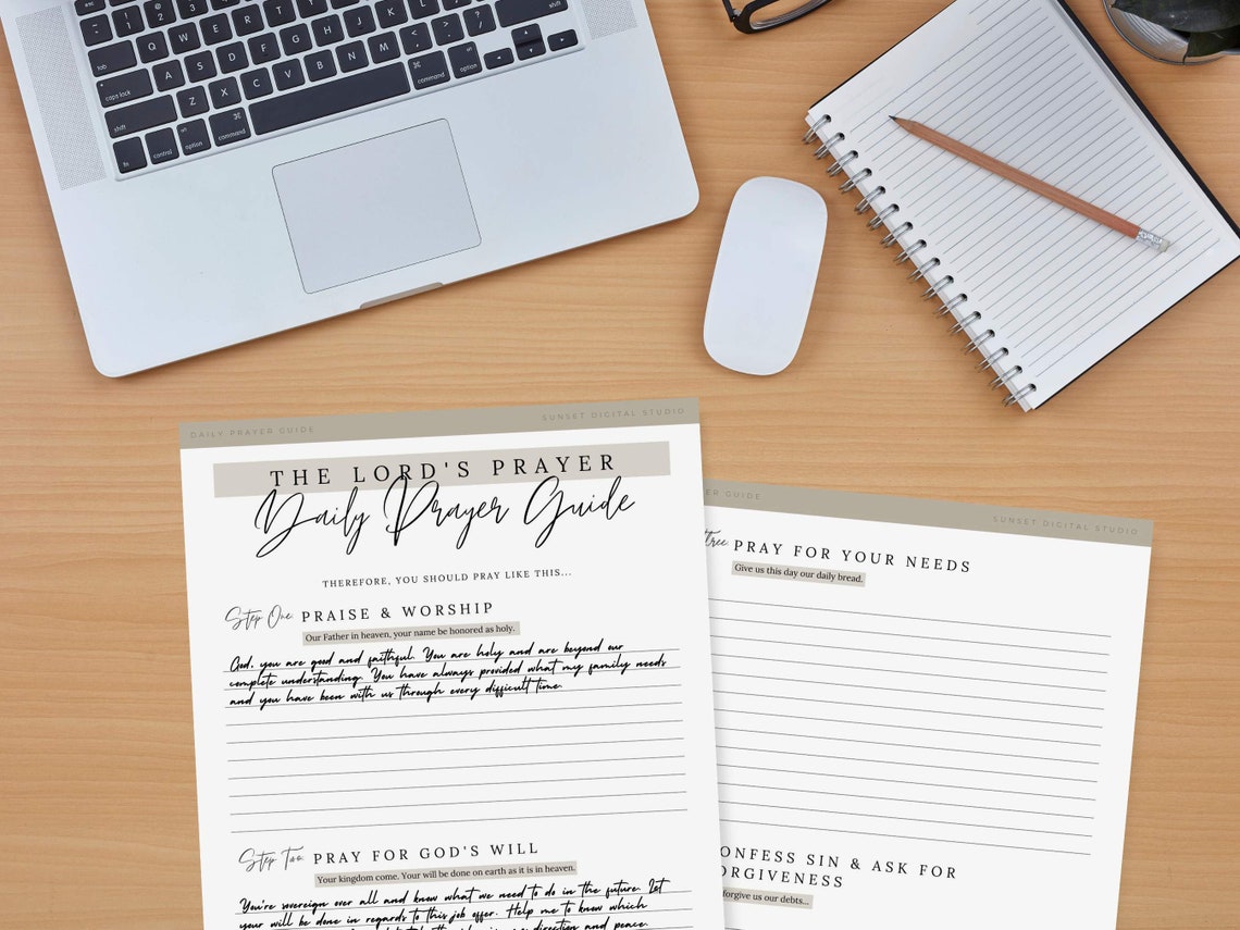 Printable Prayer Journal, the Lord's Prayer Guide, Printable Daily ...