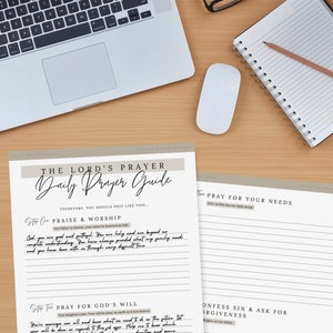 Printable Prayer Journal, the Lord's Prayer Guide, Printable Daily ...