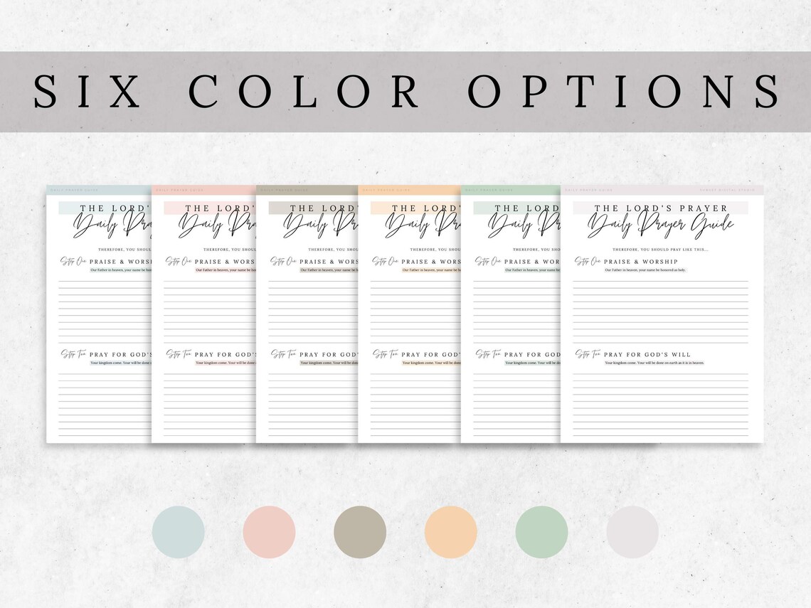 Printable Prayer Journal, the Lord's Prayer Guide, Printable Daily ...