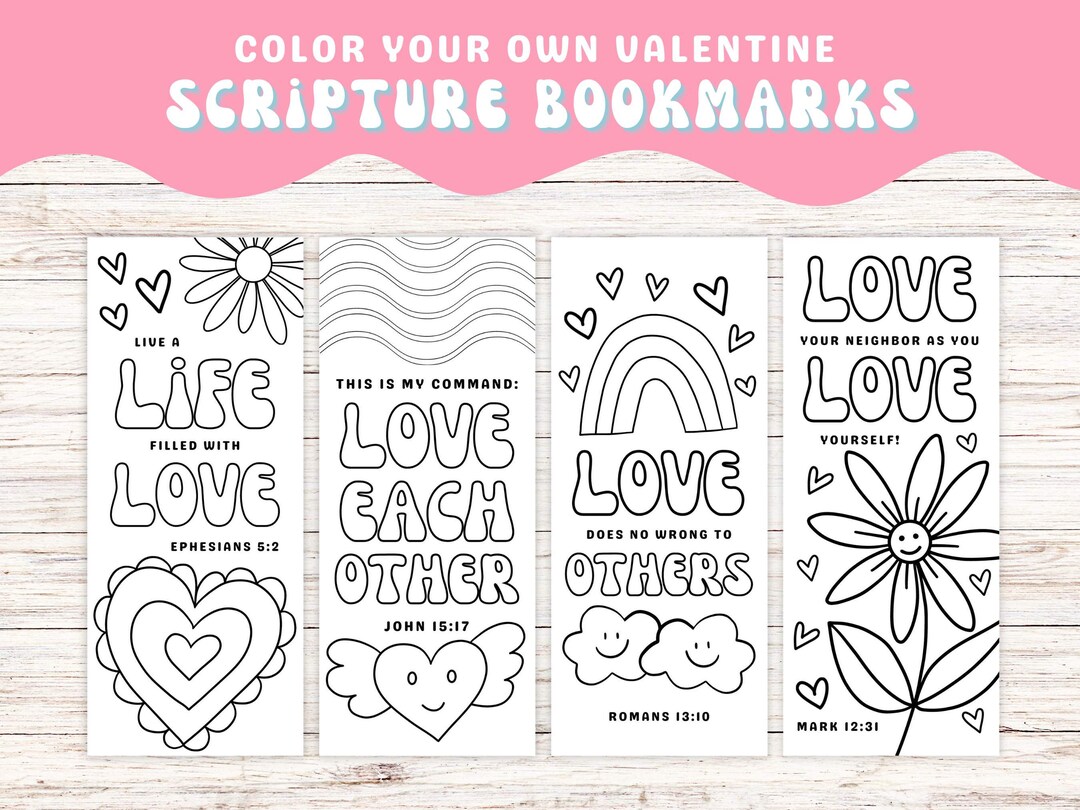 Printable Christian Bookmark, Color Your Own Bible Verse Bookmark for ...