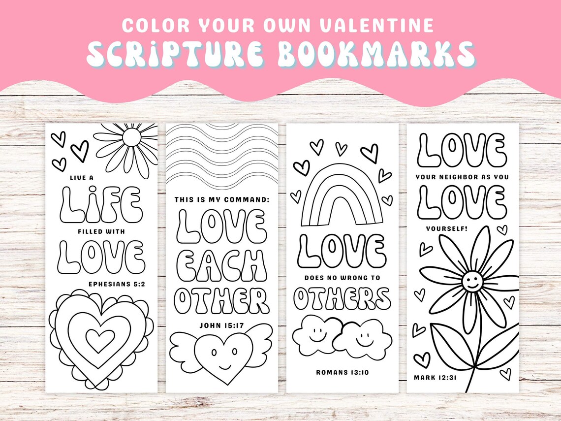 Printable Christian Bookmark, Color Your Own Bible Verse Bookmark for ...