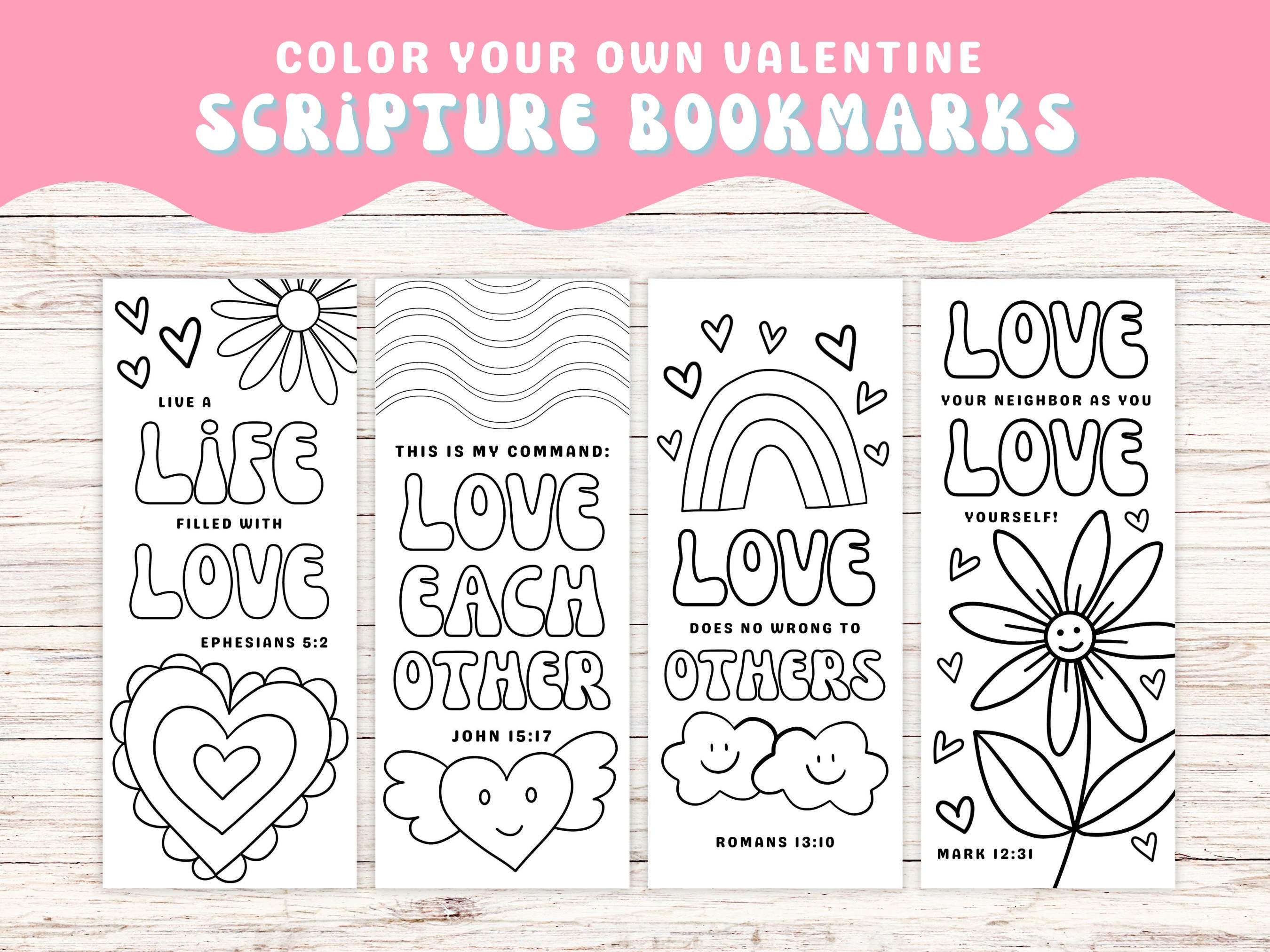 Printable Christian Bookmark, Color Your Own Bible Verse Bookmark for ...