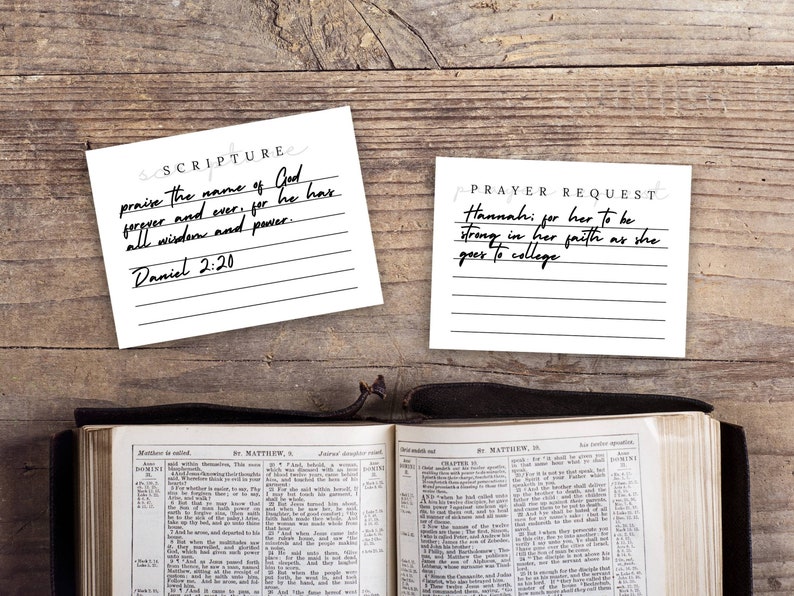 Printable Scripture Memory Verse Cards, Printable Prayer Request Cards ...