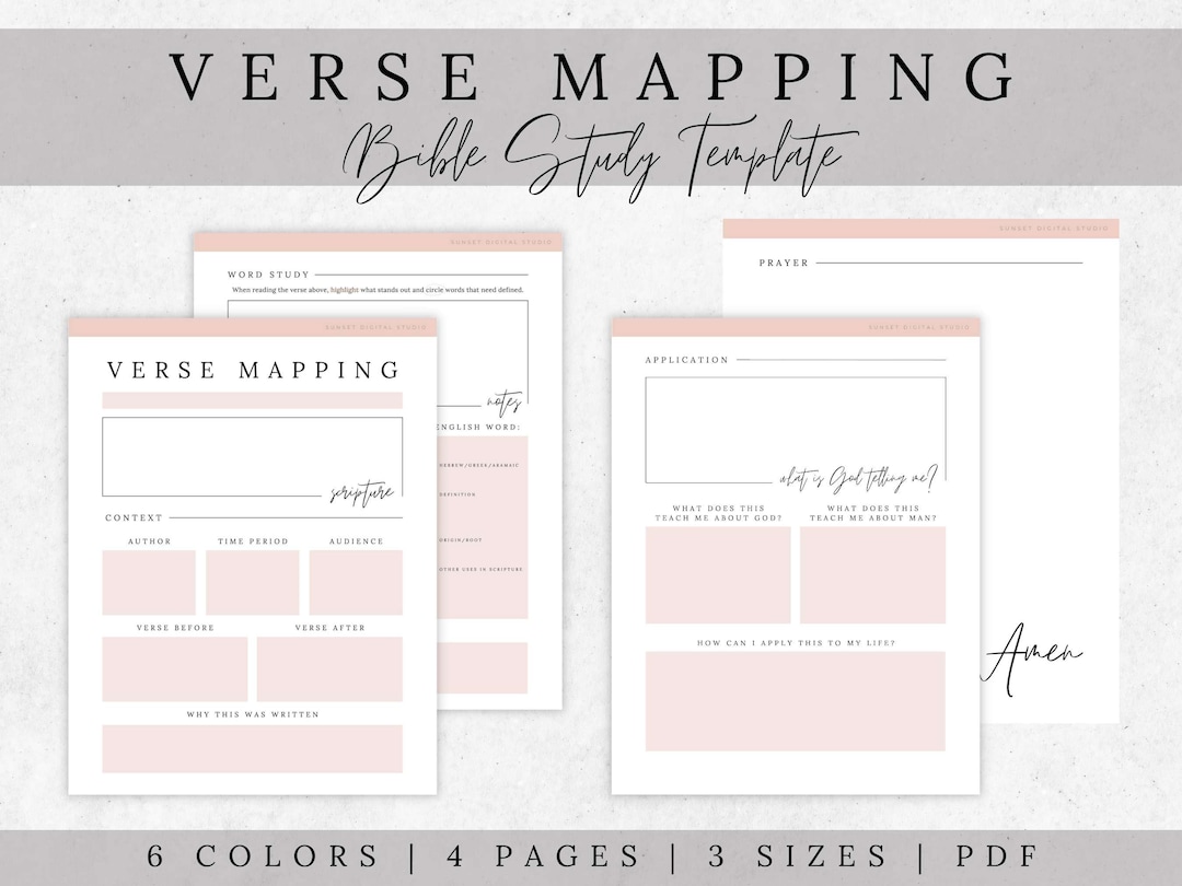 Bible Verse Mapping Printable Template, Bible Study Guide, Printable ...