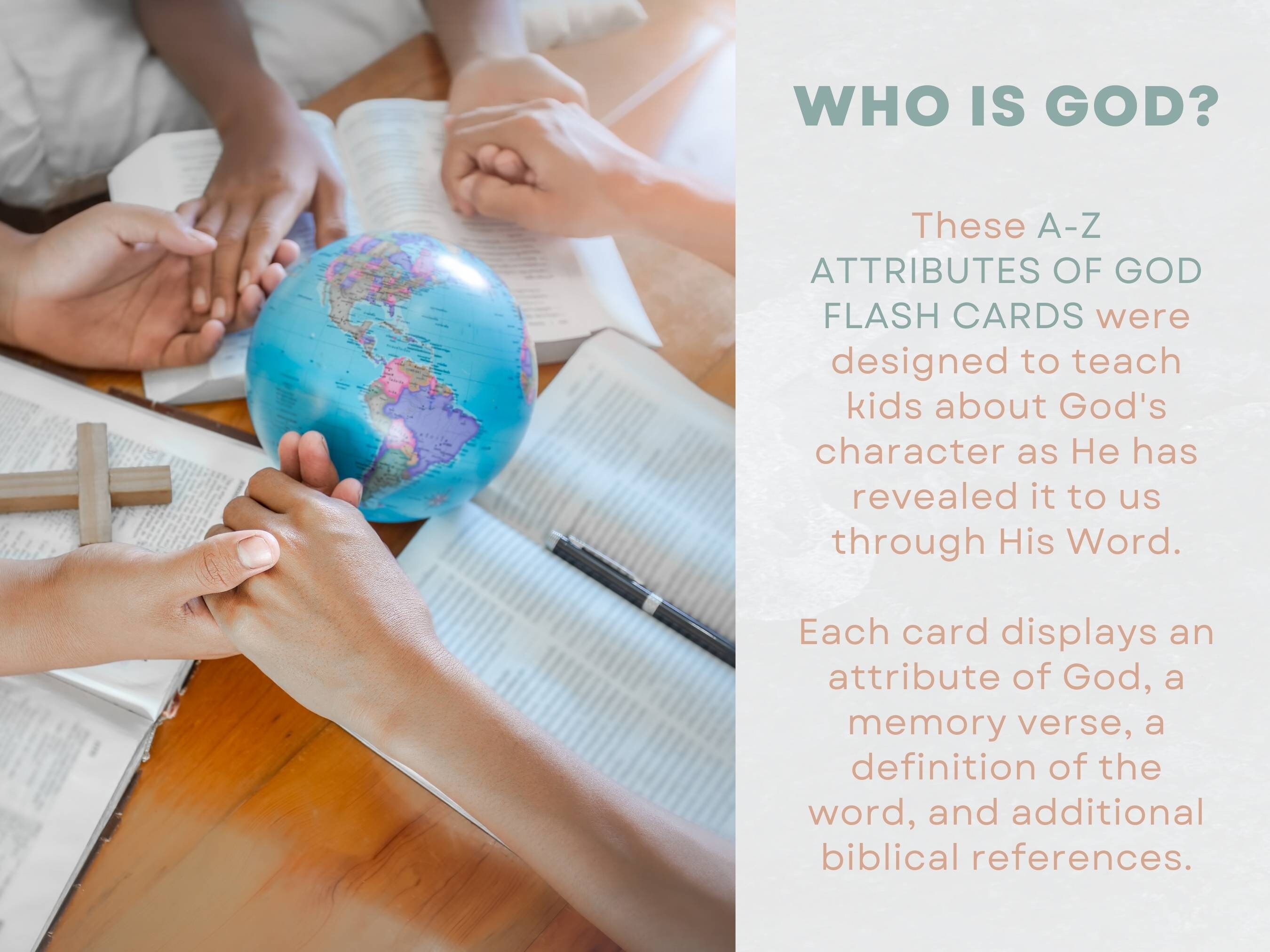 Boho ABC Attributes of God Flashcards, Printable Character of God Cards ...