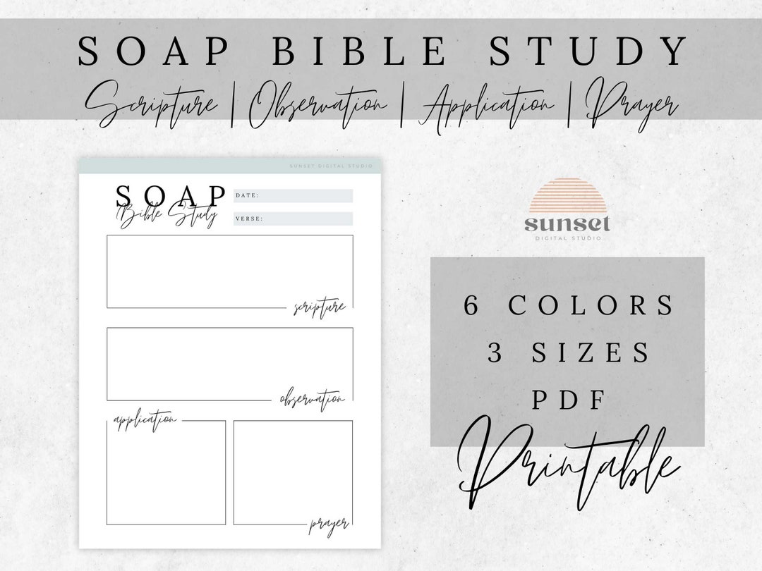 Printable SOAP Bible Study Template, Bible Study Guide, Printable ...