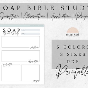 Printable SOAP Bible Study Template, Bible Study Guide, Printable ...
