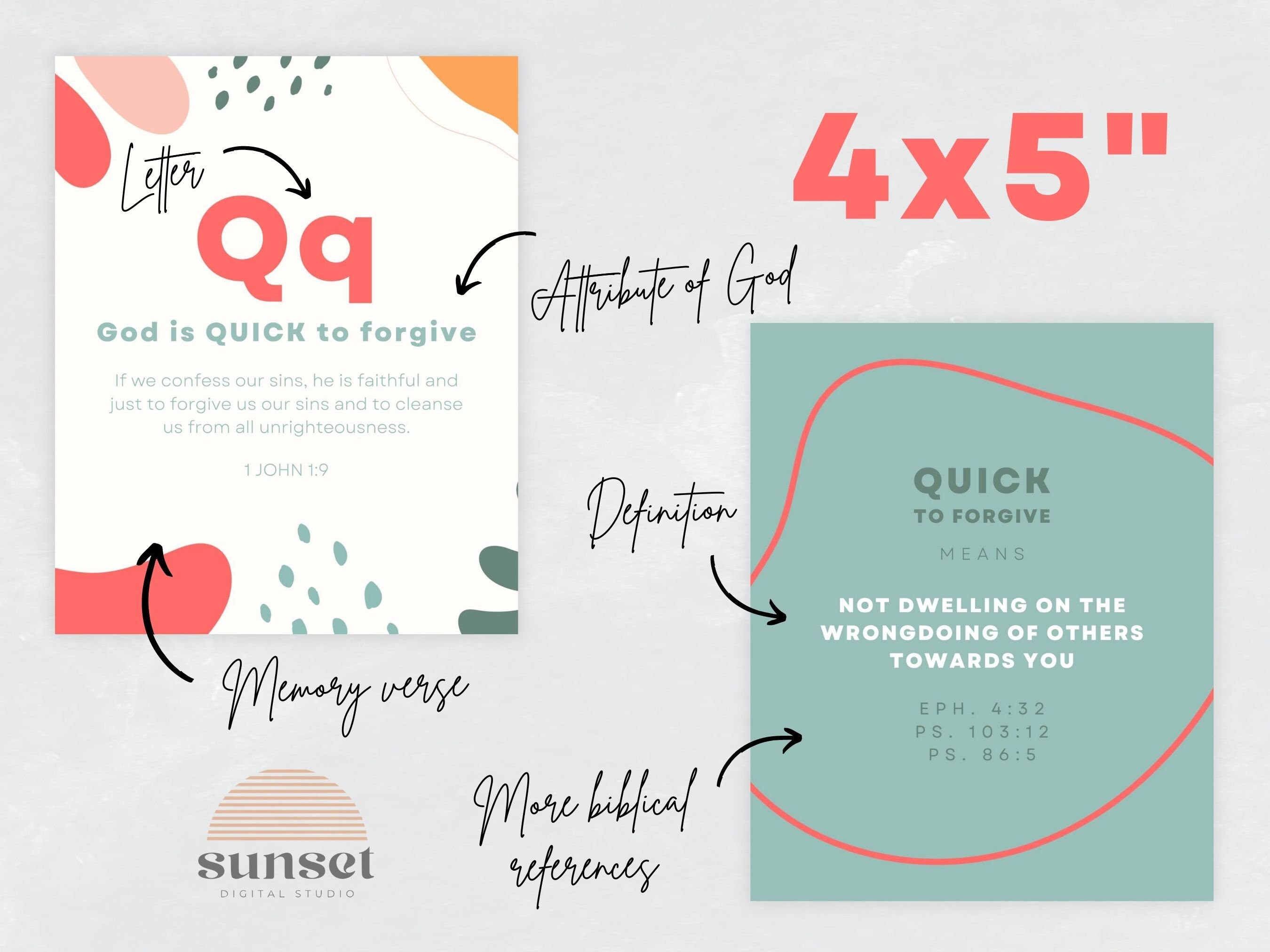 ABC Attributes of God Flashcards, Printable Character of God Cards, A-Z ...