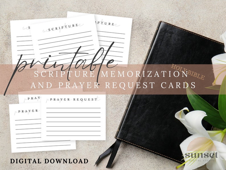 Printable Scripture Memory Verse Cards, Printable Prayer Request Cards ...