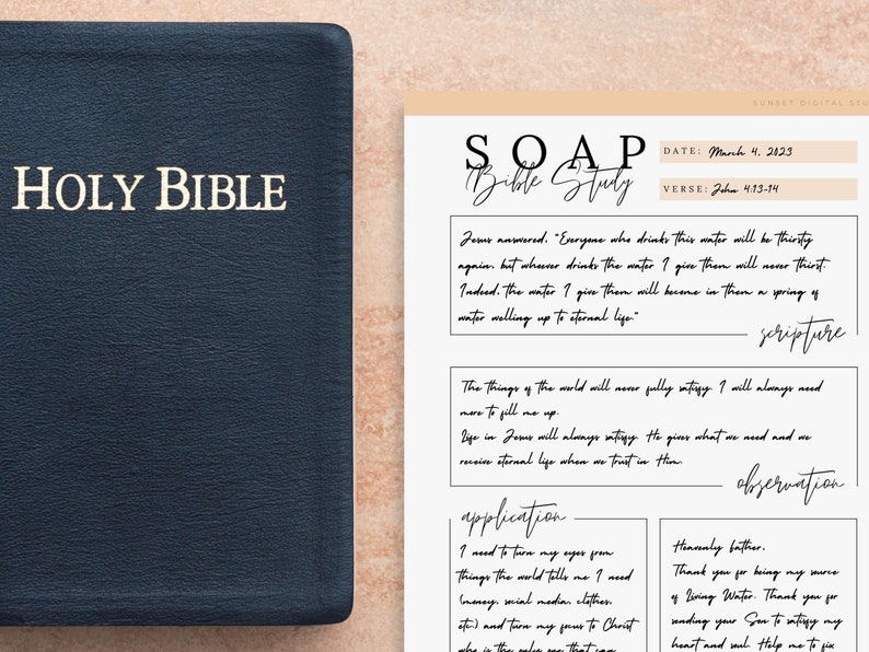 Printable SOAP Bible Study Template, Bible Study Guide, Printable ...