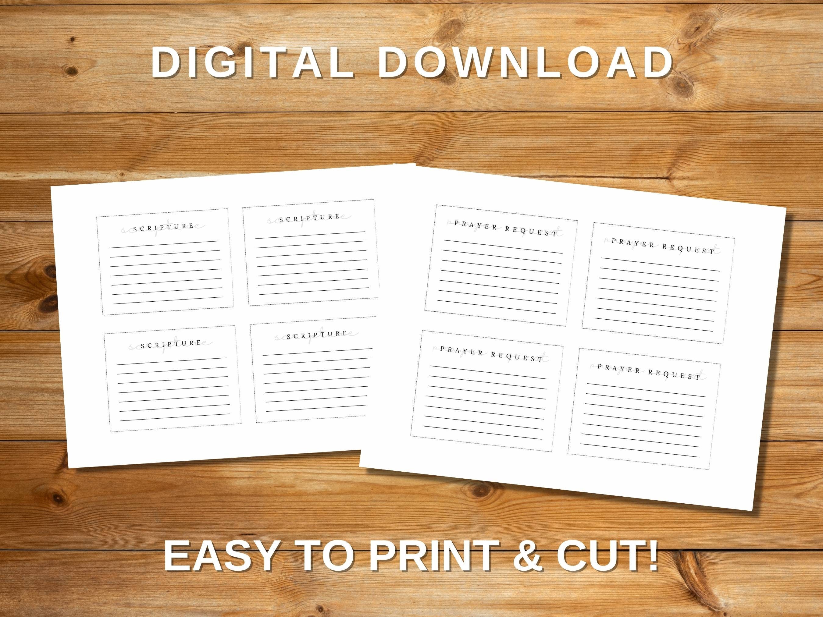 Printable Scripture Memory Verse Cards, Printable Prayer Request Cards ...