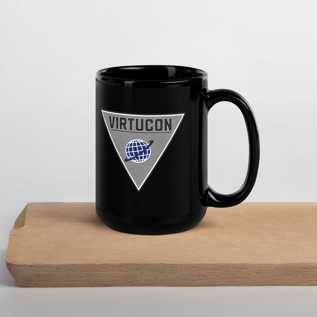 Virtucon | Retro Spy Comedy Dr. Evil Black Glossy Mug - Etsy