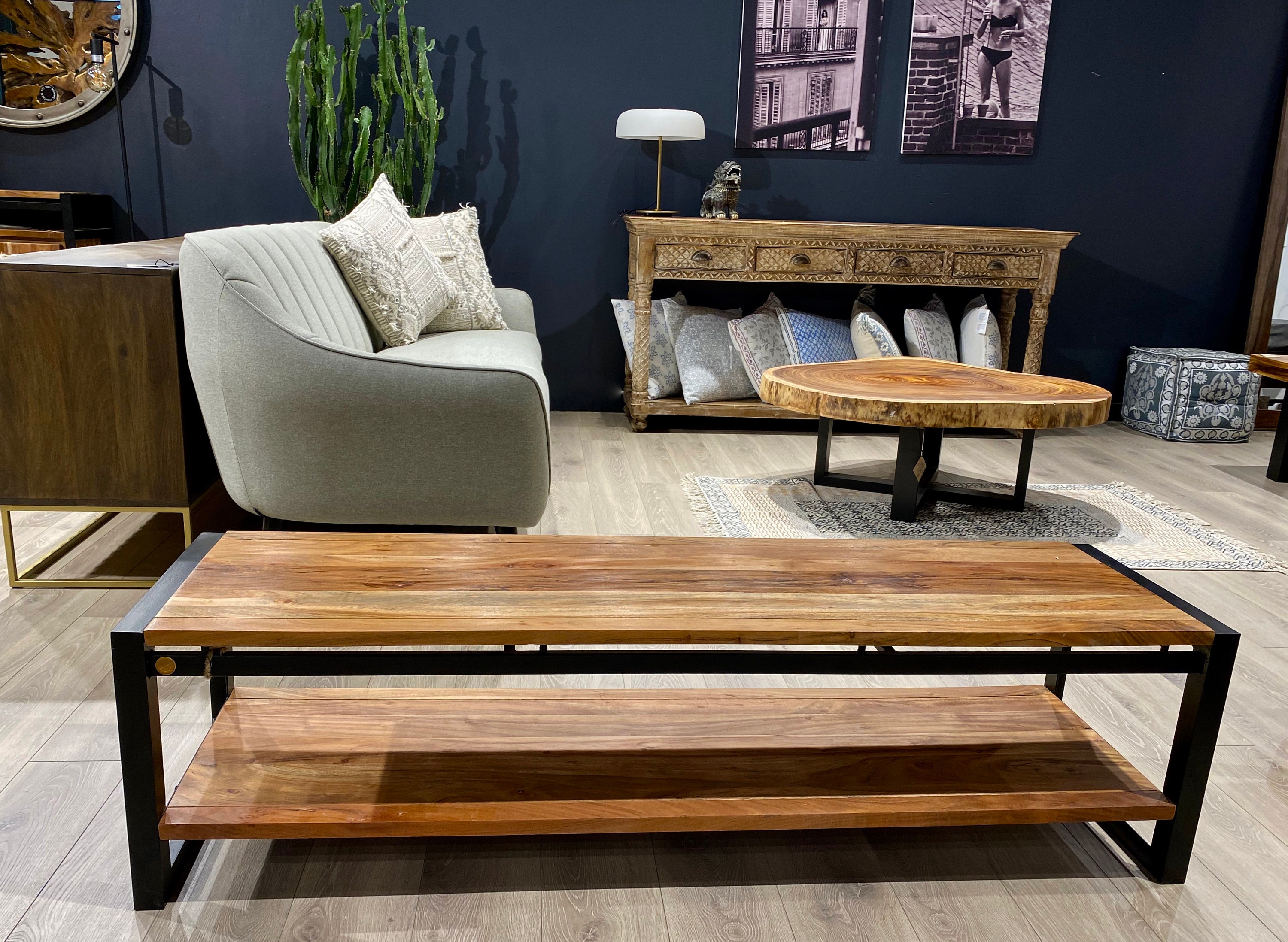 RUSTIC TV STAND, Seating Bench Entry Way Bench Living Room Tv Stand ...