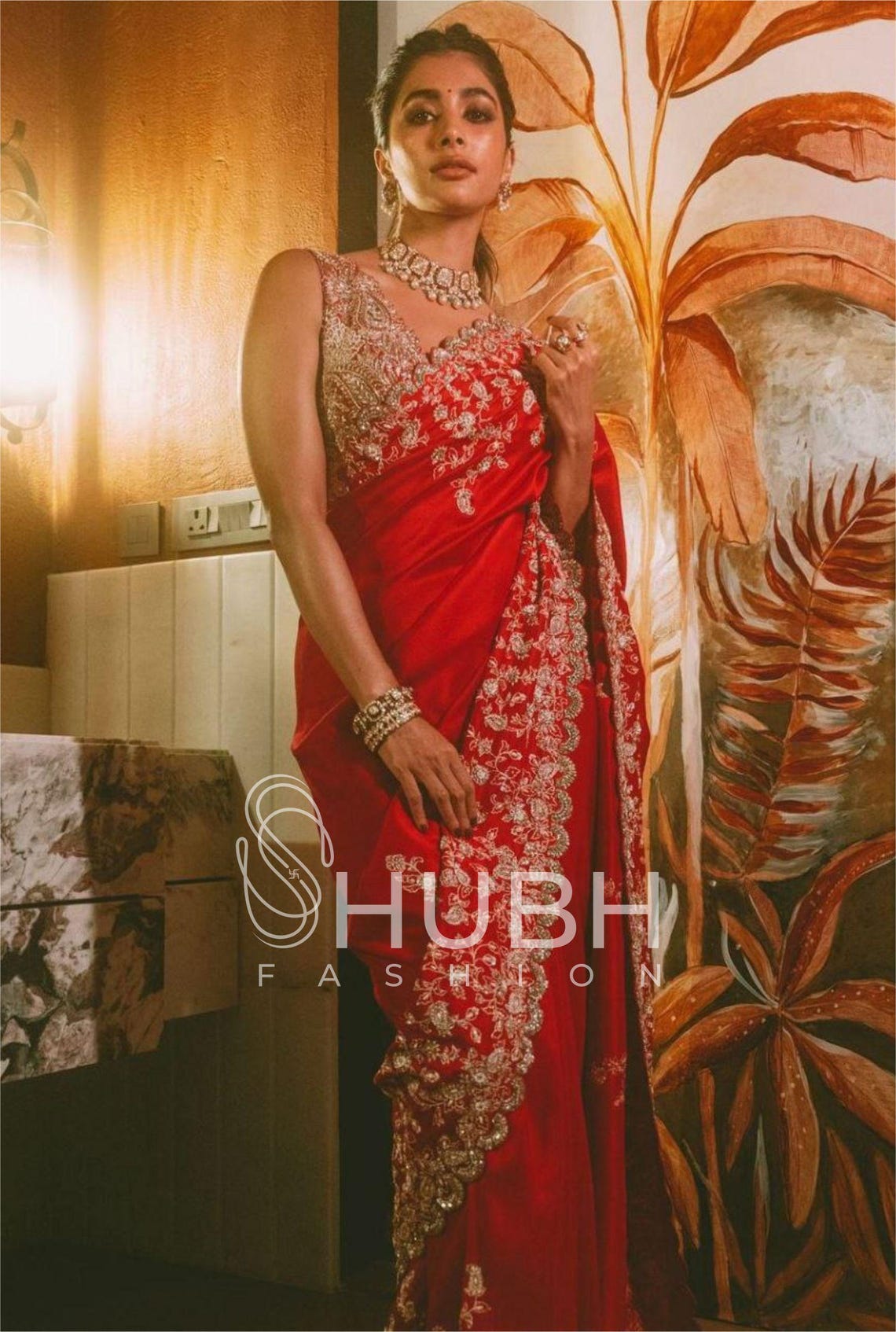 Red Embroidered Silk Saree: Indian Bridal Wedding Outfit - Etsy