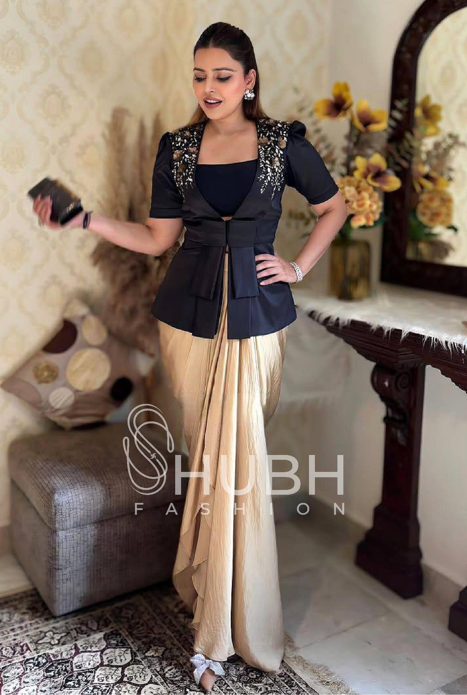 Indo-western Dhoti Set Three Piece Western Outfit for Trendy Wedding ...