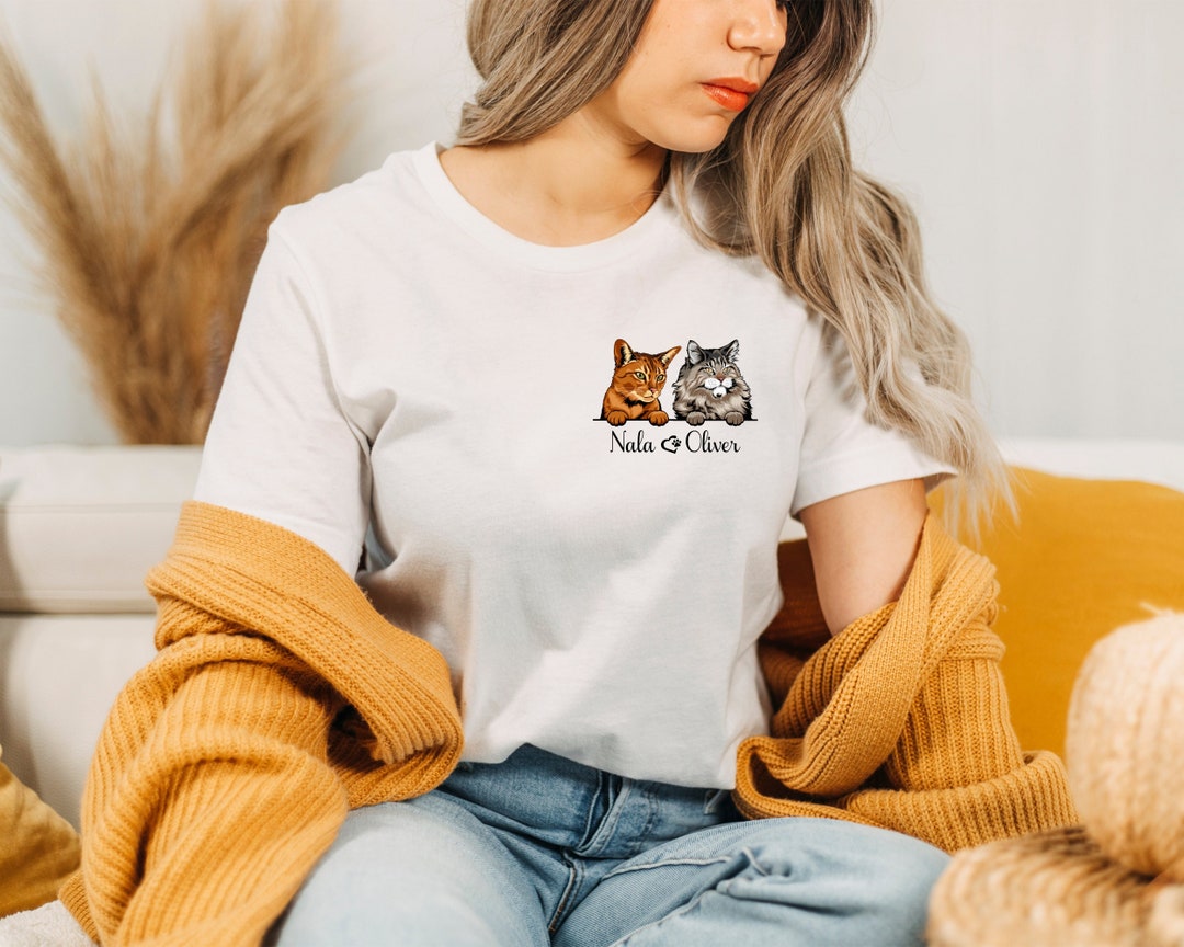 Custom Cat Shirt, Personalized Cat Shirt, Cat Mom Shirt, Cat Dad Shirt ...