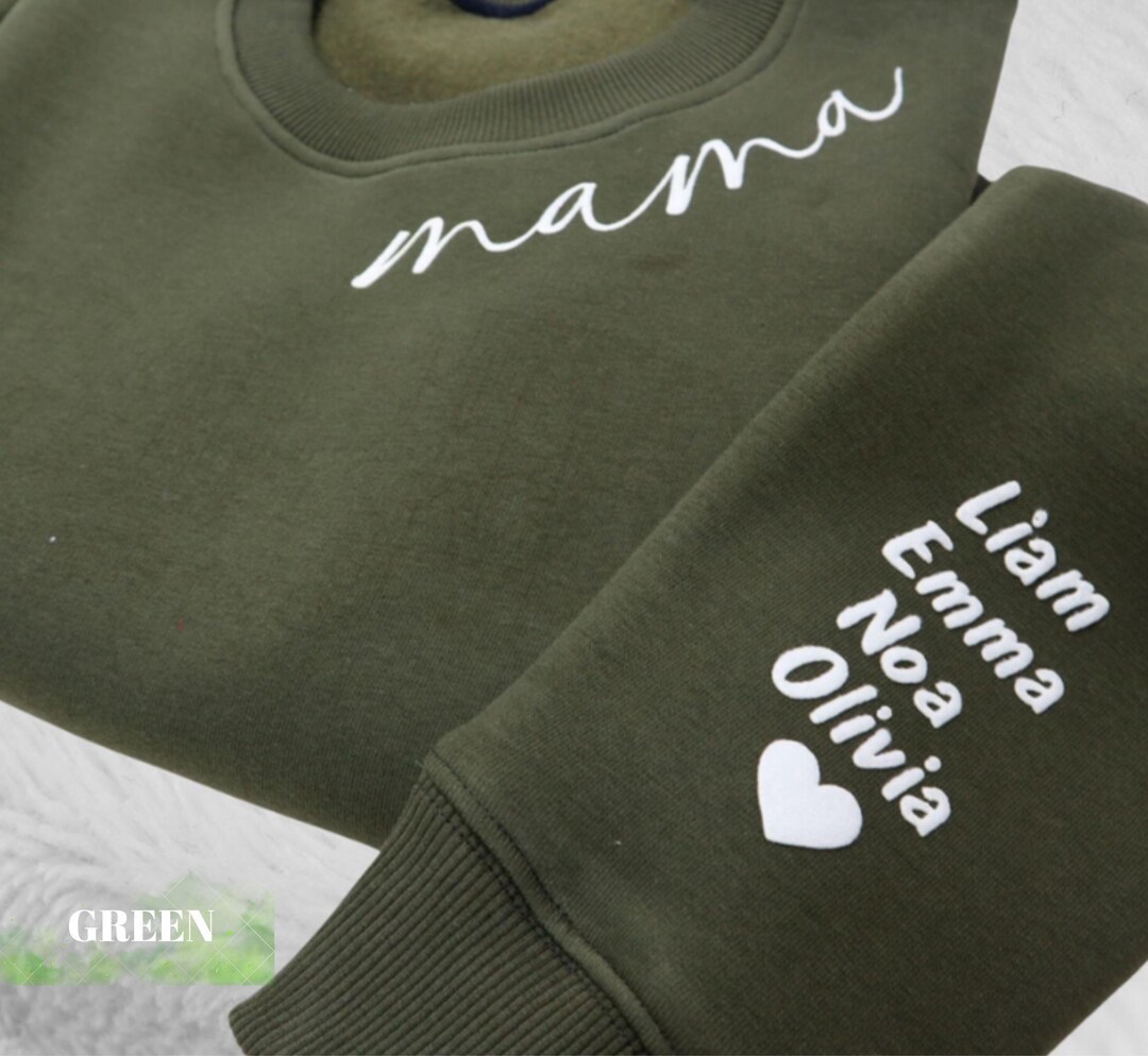 Personalized Mama Est Sweatshirt With Kid Names Velvet Sweatshirt ...