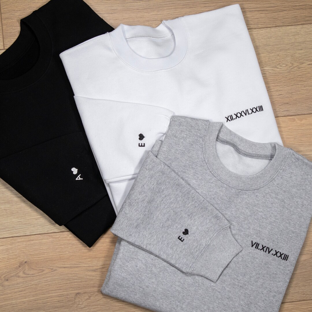 Custom Embroidered Roman Numeral Sweatshirt, Matching Sweatshirt ...
