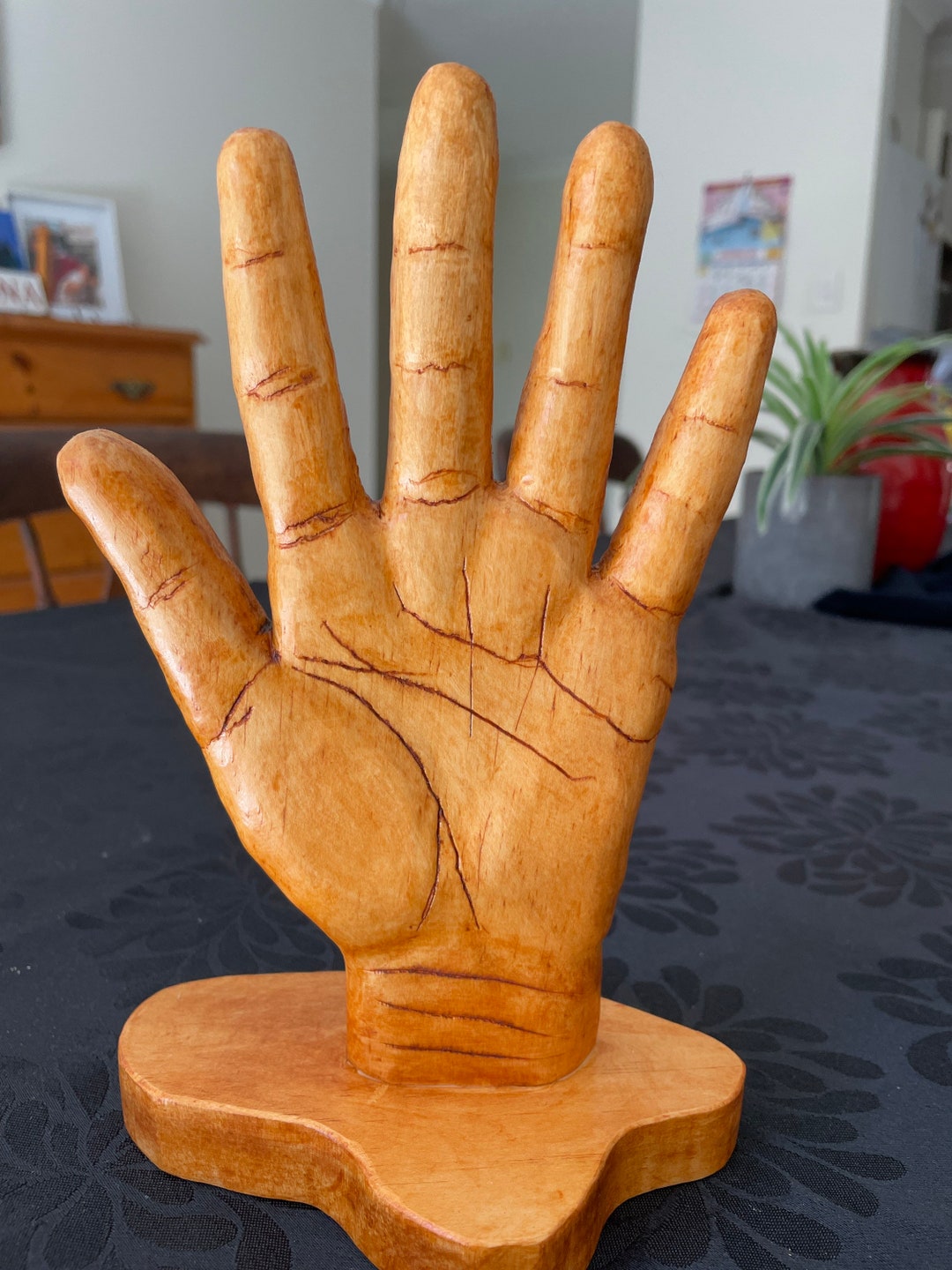 Hand Carved Wooden Hand With Palm Lines - Etsy Australia