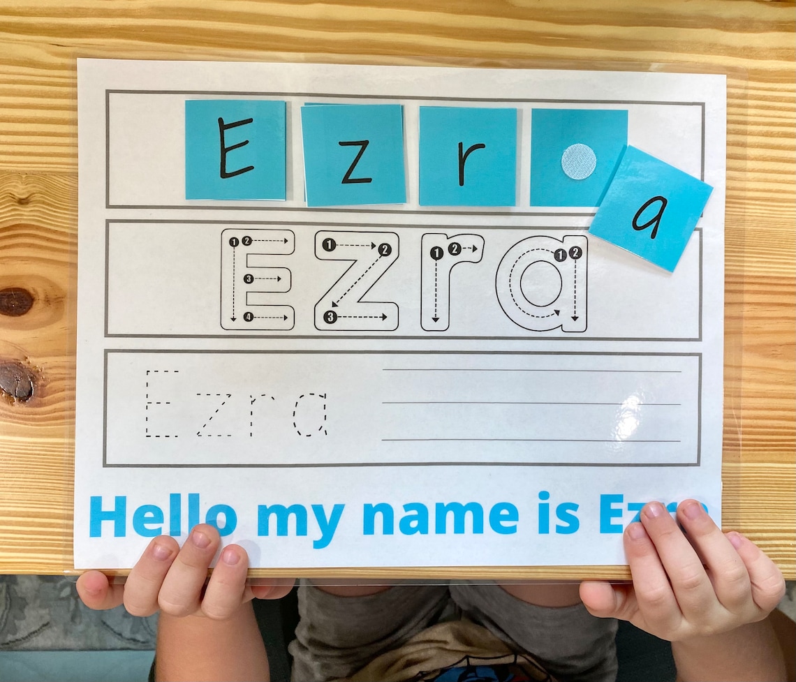 Colorful Velcro Name Sheet, Educational Name Activity, Homeschool Name ...