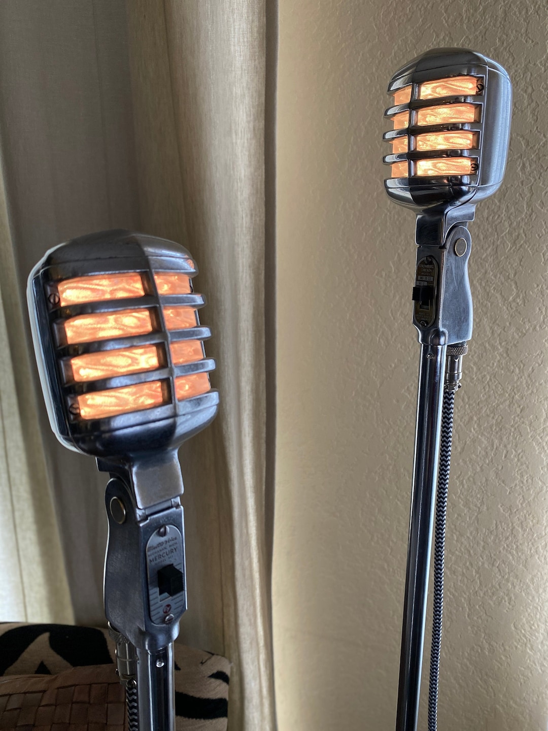 Vintage 1950s Microphone LED Accent Lamp on Tall Stand - Etsy