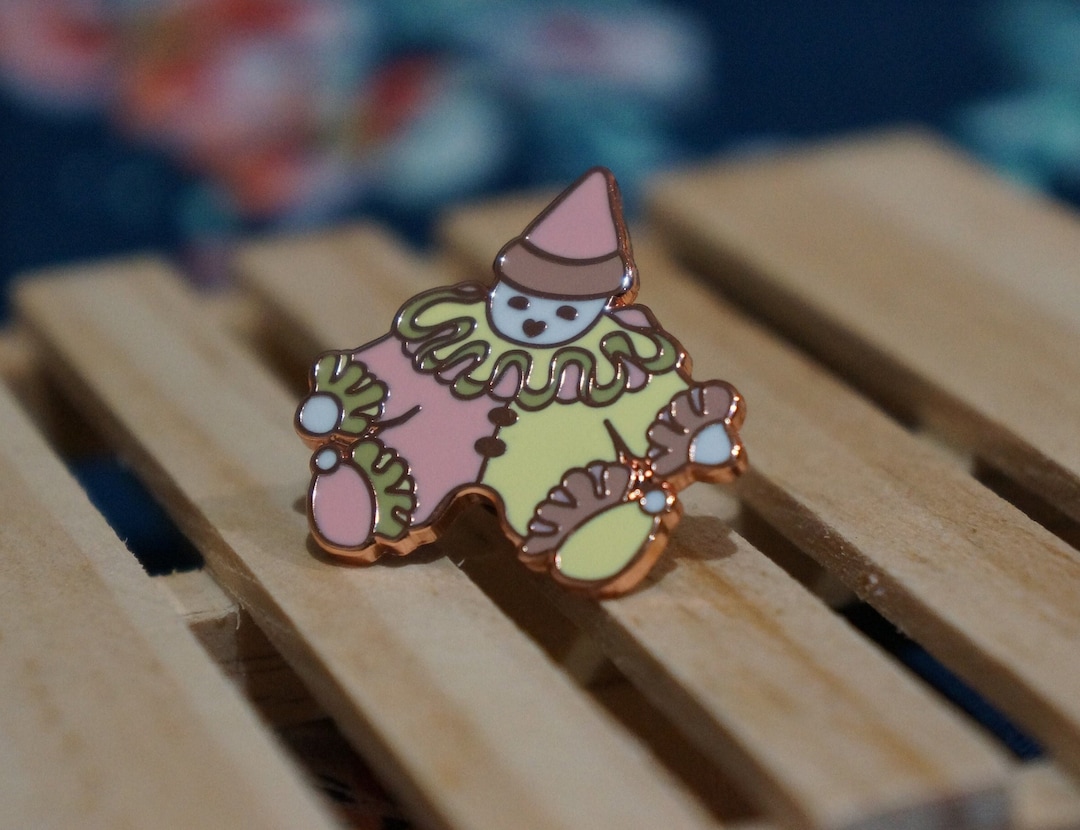 Orange and Yellow! Pastel Pierrot Clown Doll Hard Enamel Pin - Etsy