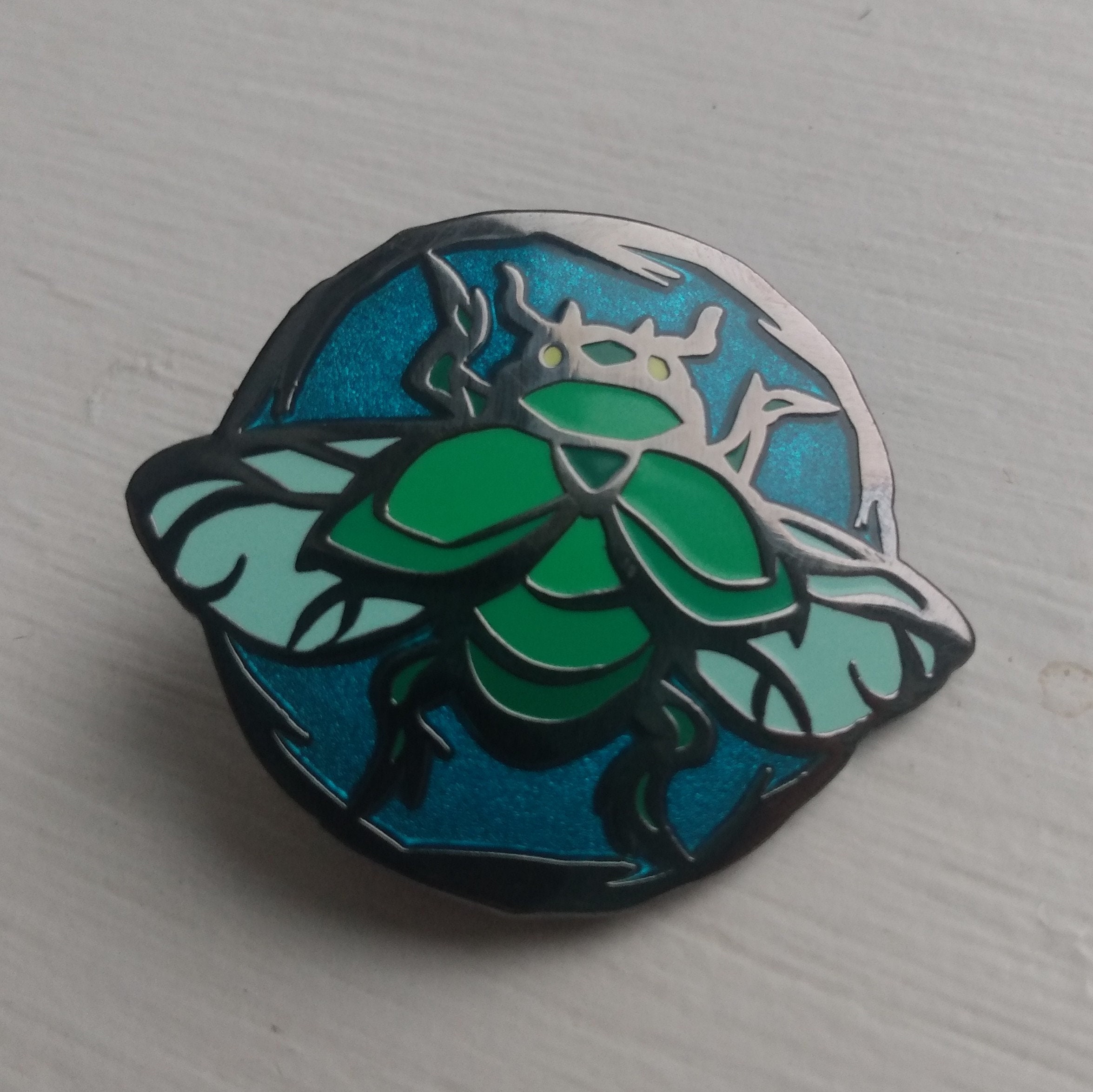 Hard Enamel Pin - Scarab Beetle Design - Emerald Color - Etsy