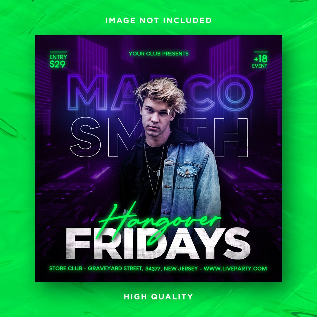 EDITABLE Club Flyer Template, Event Flyer, Night Party Invite Flyer ...