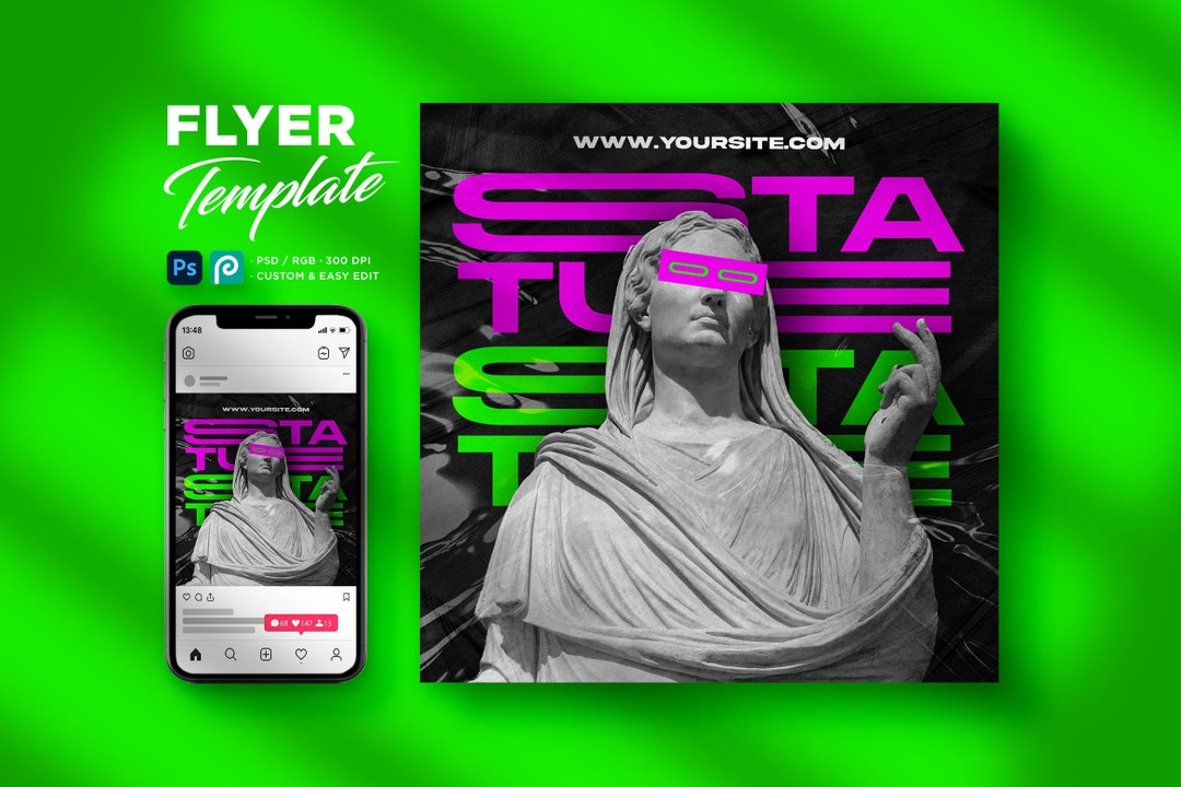EDITABLE Statue Flyer, Art Design, Culture Flyer, Statue Art, Culture ...