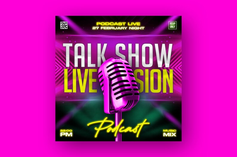 Podcast Flyer Event Flyer DJ Flyer Template Club Flyer - Etsy