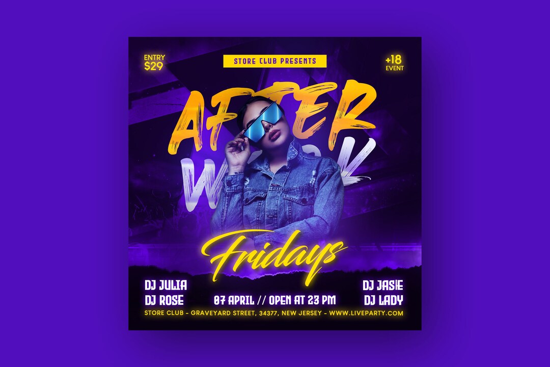 EDITABLE Club Flyer Template, Event Flyer, Night Party Invite Flyer ...