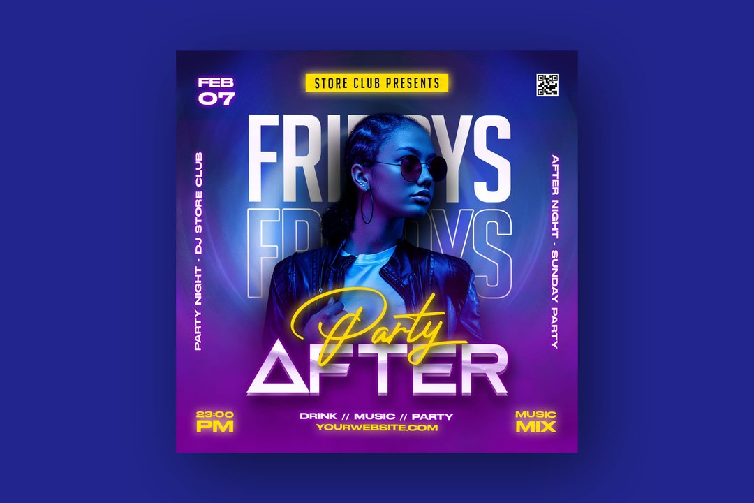 EDITABLE Club Flyer Template, Event Flyer, Night Party Invite Flyer ...