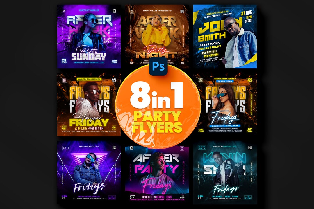 EDITABLE BUNDLE Club Flyer Template, Event Flyer, Night Party Invite ...