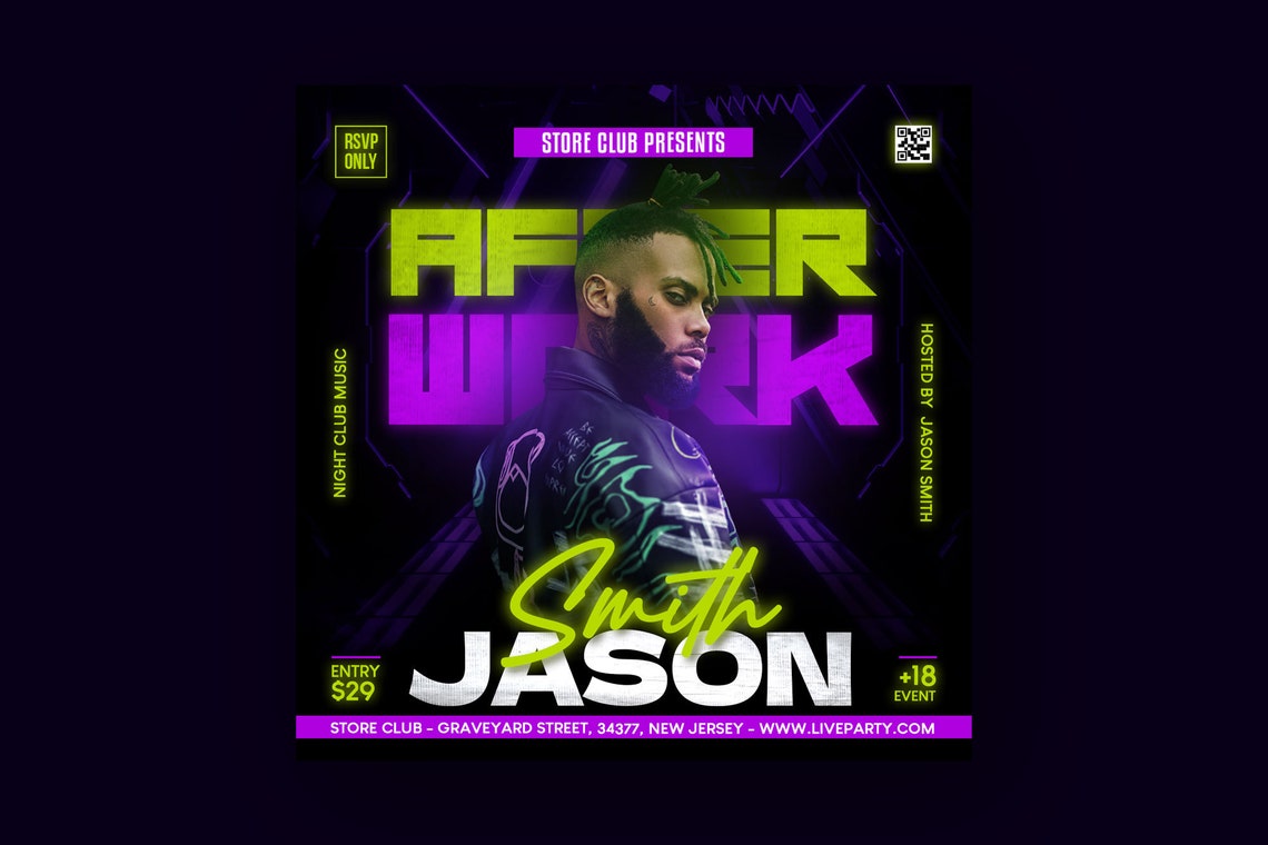 EDITABLE Club Flyer Template Event Flyer Night Party Invite - Etsy