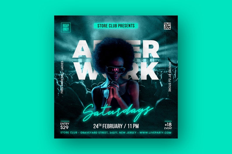 EDITABLE Club Flyer Template Event Flyer Night Party Invite - Etsy