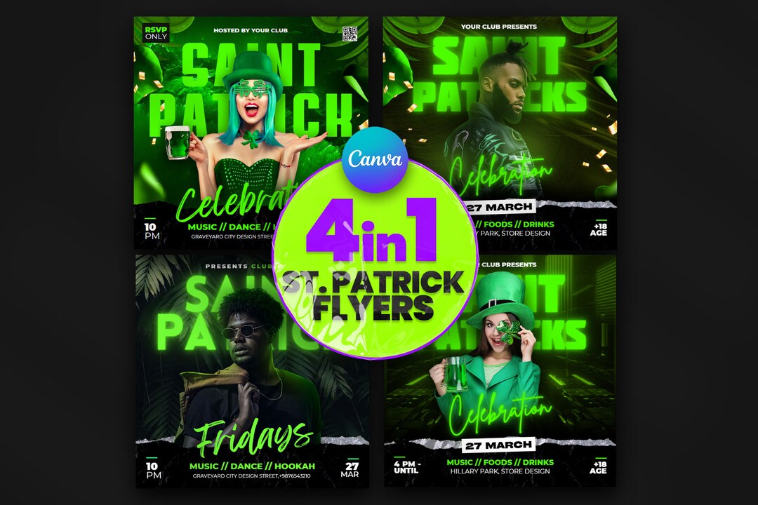CANVA St Patrick's Day Flyer Template, St Patrick's Party Flyer ...