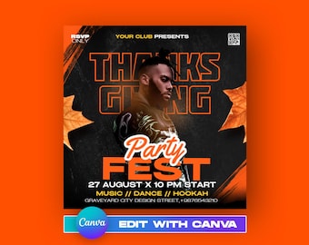 Thanksgiving Flyer, Poster Template, Flyer Design, Graphic Design ...