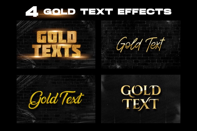 Gold Text Effect, 3D Text, Text Effect, Styles, Photoshop - Etsy