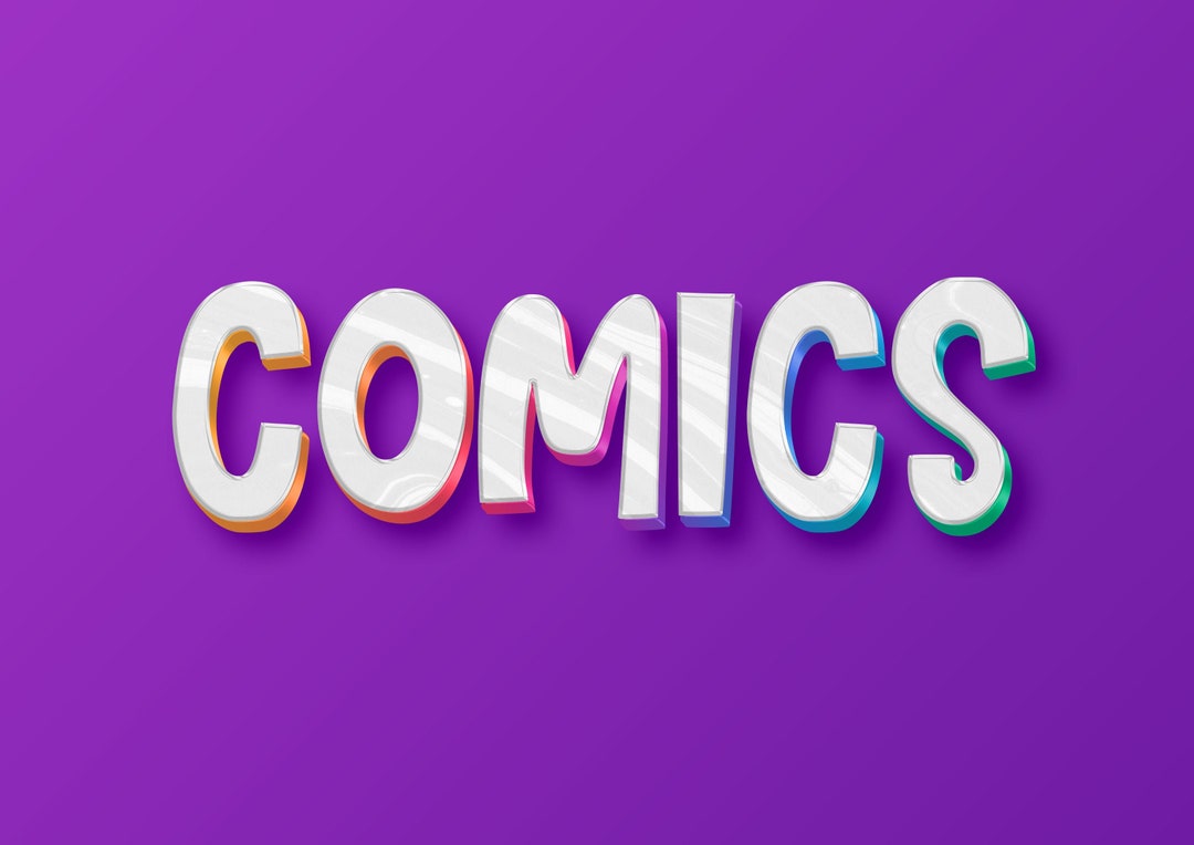 Comic Text Effect 3D Text Text Effect Styles Photoshop - Etsy