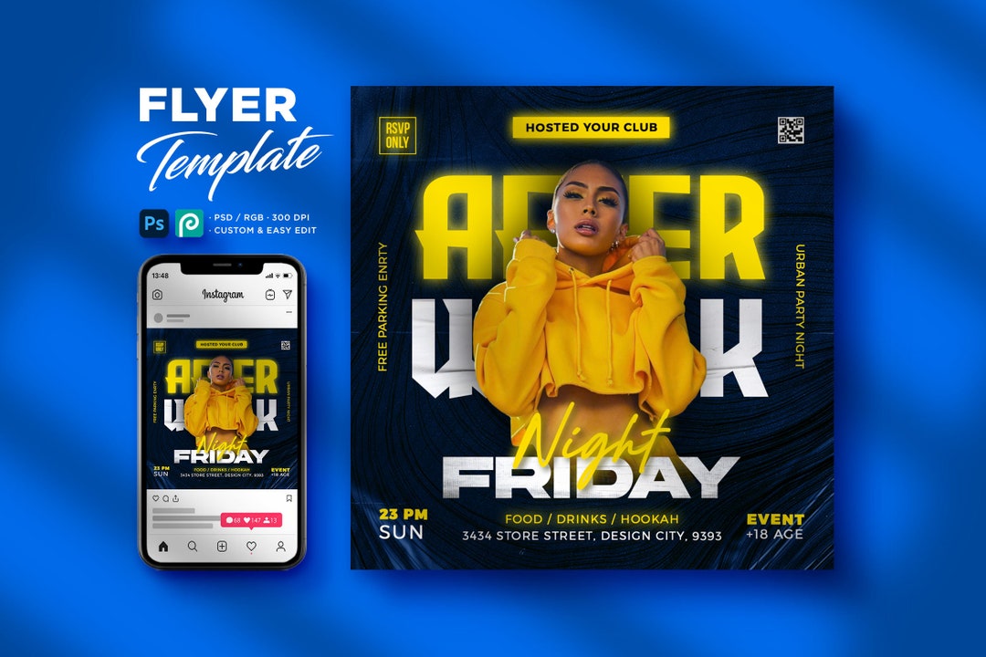 EDITABLE Club Flyer Template, Event Flyer, Night Party Invite Flyer ...