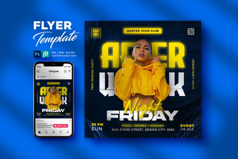 EDITABLE Club Flyer Template Event Flyer Night Party Invite - Etsy