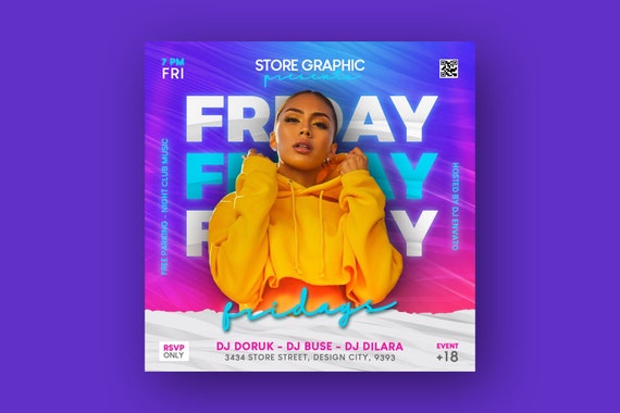 EDITABLE Club Flyer Template Event Flyer Night Party Invite | Etsy