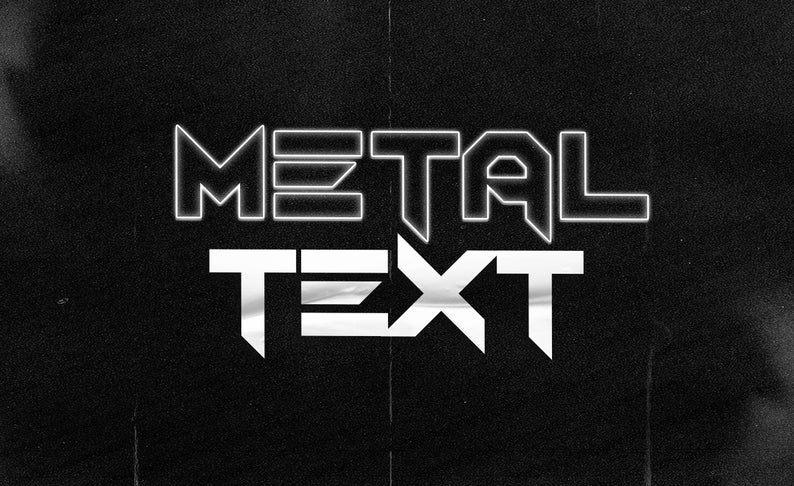Metallic Text Effect 3d Text Text Effect Styles Photoshop Etsy
