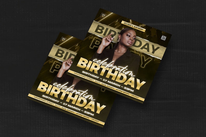 EDITABLE Birthday Flyer Template Event Flyer Night Party - Etsy